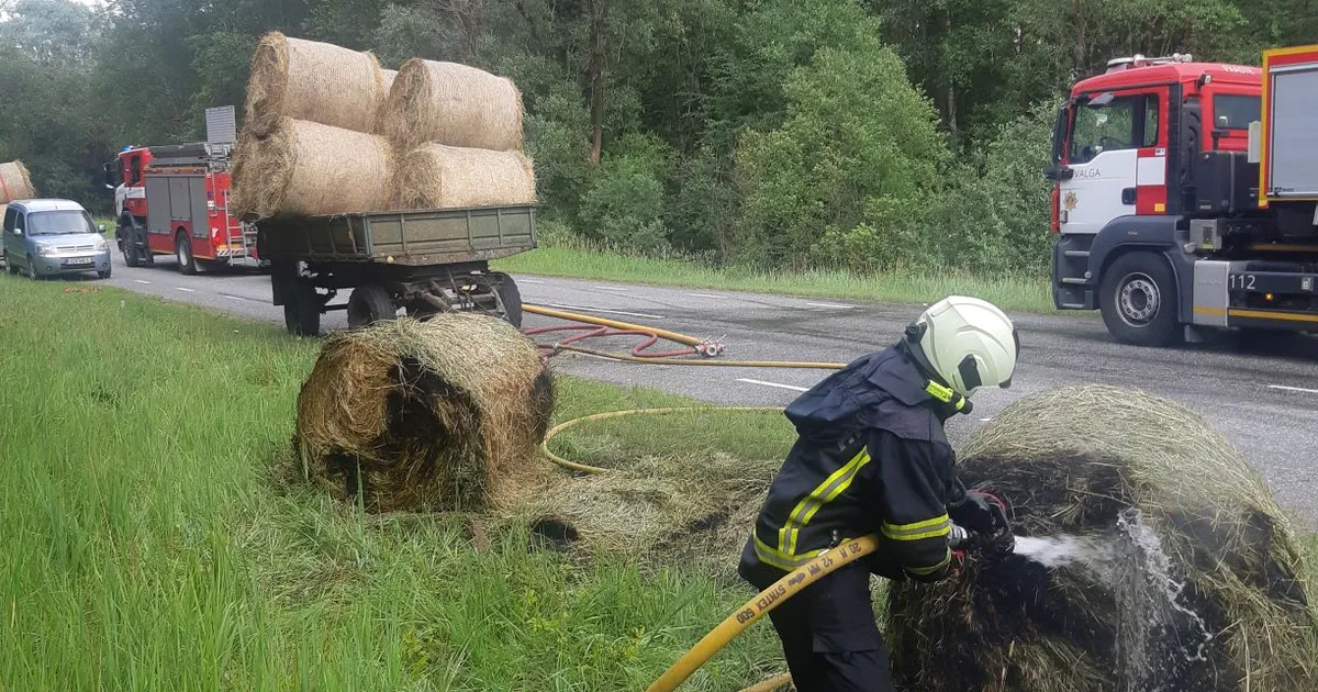 Haagisel süttis heinakoorem