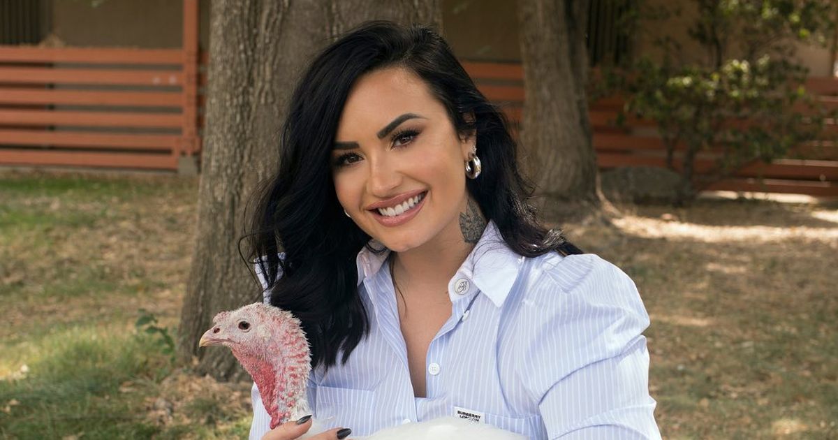 Fani nikni uz Demiju Lovato, kura mīļi pozē ar tītaru, bet pēc tam dzīvnieku uzcep - Slavenības ...