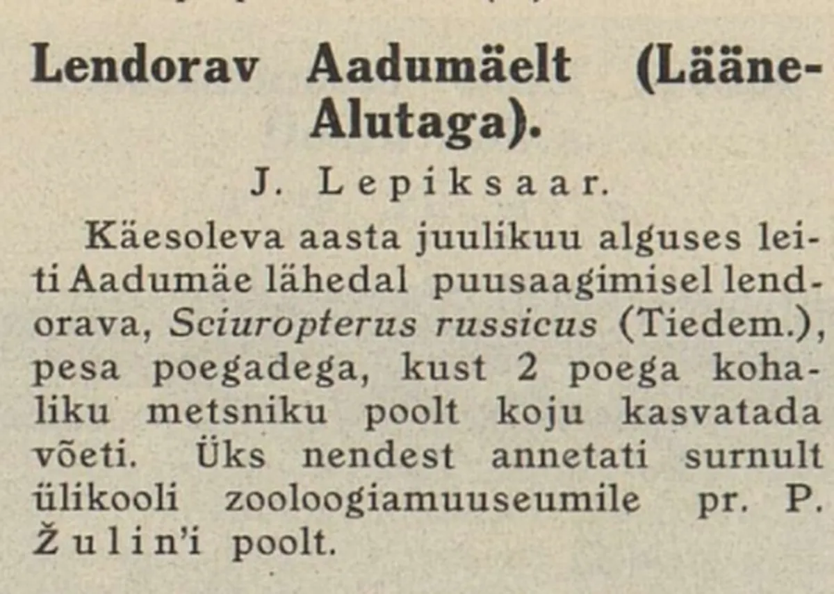Lendorava-uuringud Eestis: minevik ja tänapäev